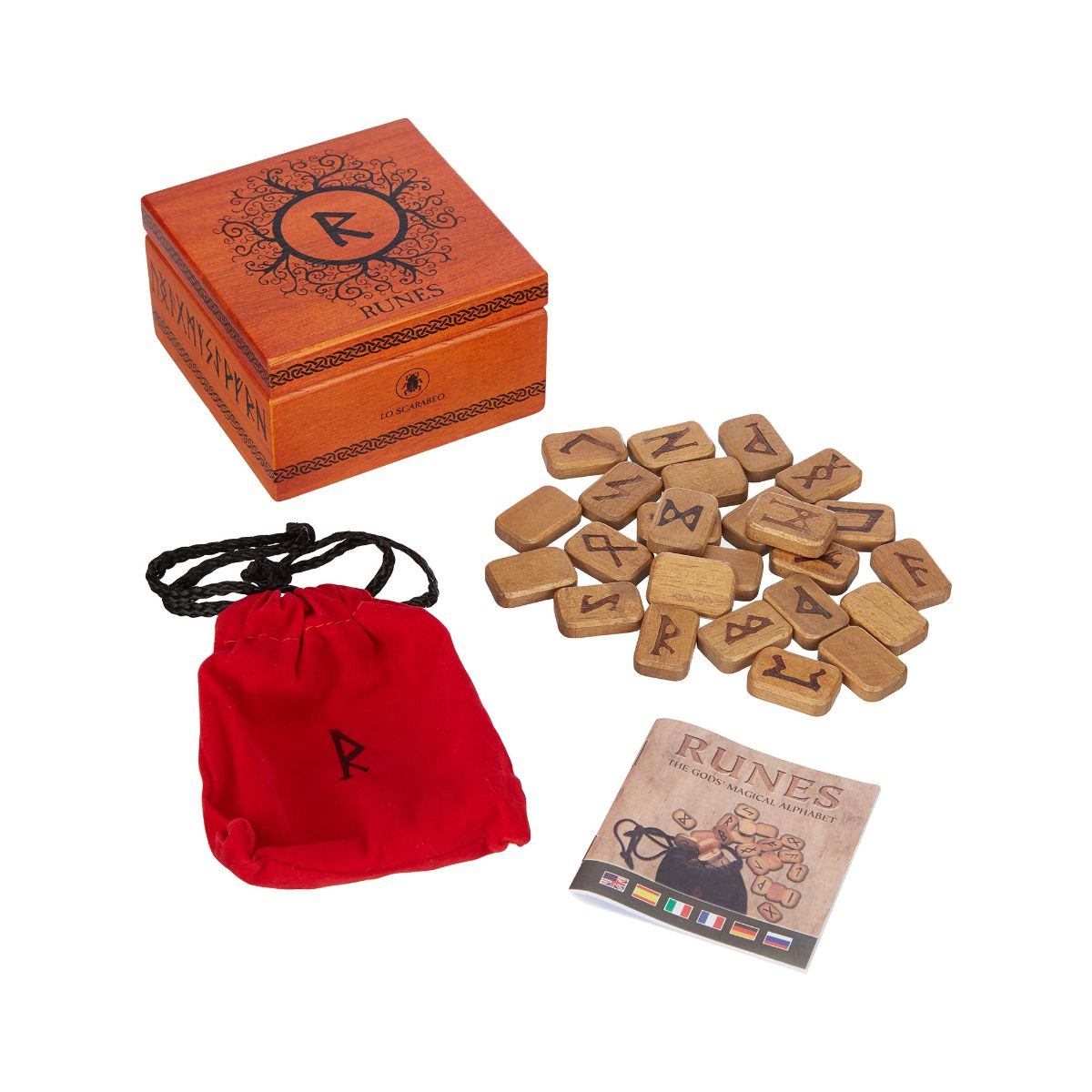 Deluxe Wooden Runes: 25 wooden runes in wooden box | literatura.mk