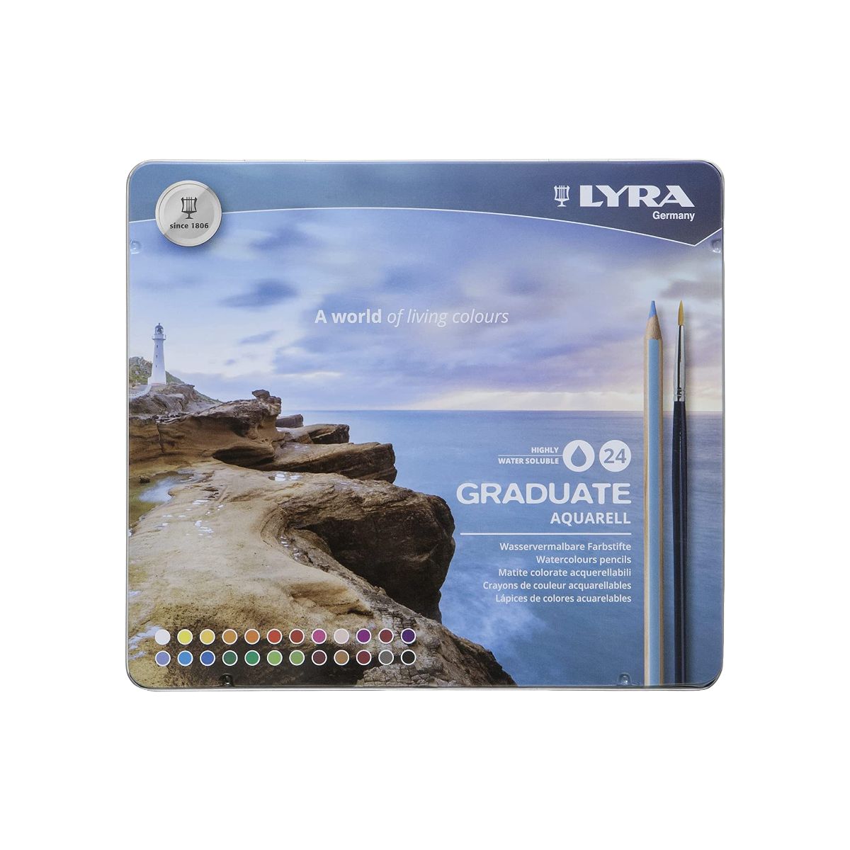Акварелни моливи во боја, Lyra, Graduate Aquarell, 24 бои | literatura.mk