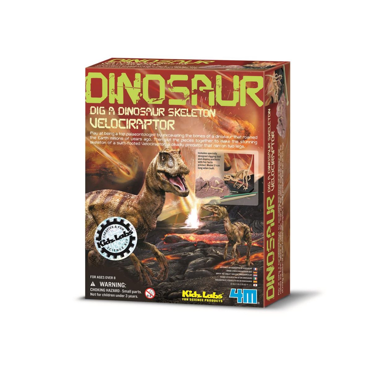 STEM сет, Kidz Labs, Dig a Dinosaur Skeleton - Velociraptor | literatura.mk
