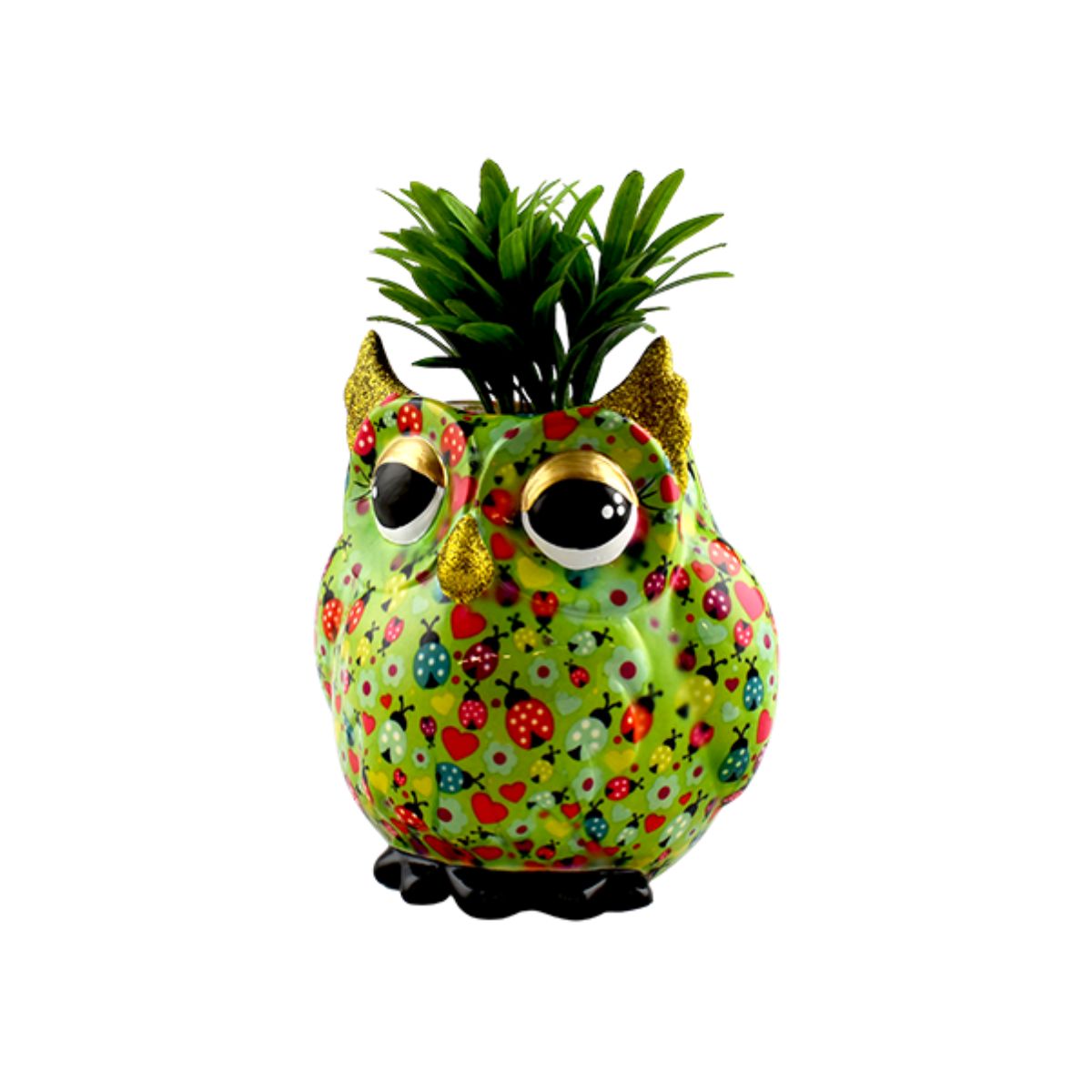 Саксија за цвеќе, Olive, зелена со бубамари, М | literatura.mk