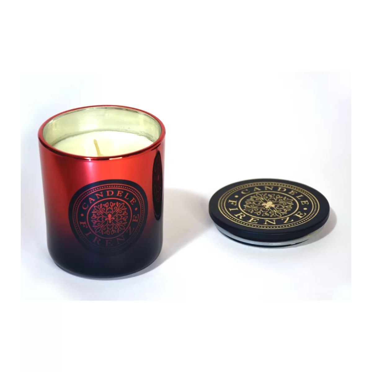 Свеќа, Candele Firenze Glass, металик црвена градиент | literatura.mk