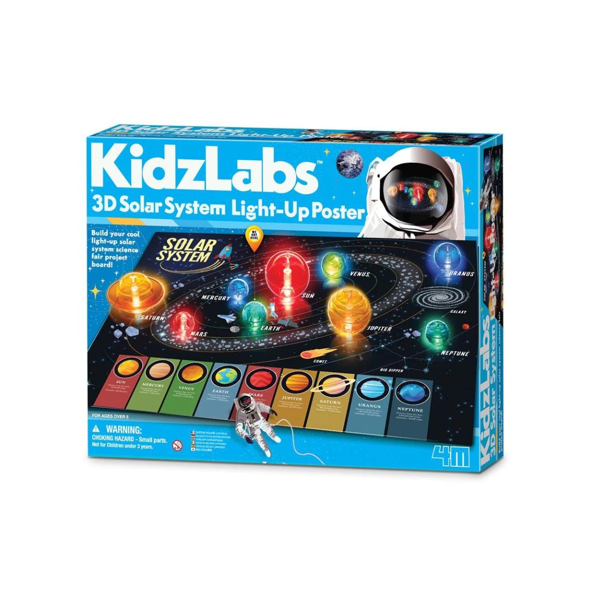 3D постер со Соларен систем, KidzLabs, 3D Solar System Light-Up Poster ...