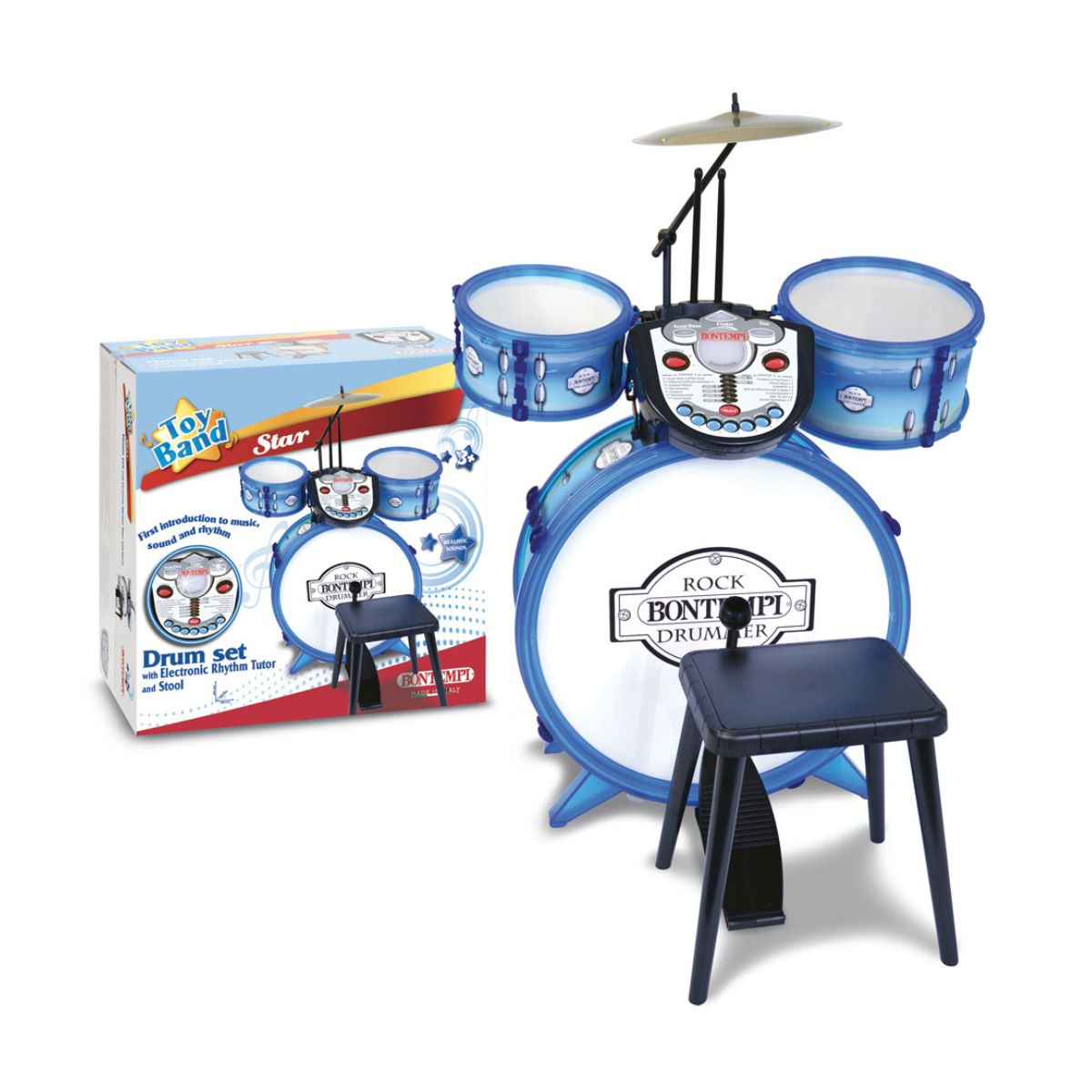 Тапани - сет со столче и електронски тутор, Toy Band Drum Set ...