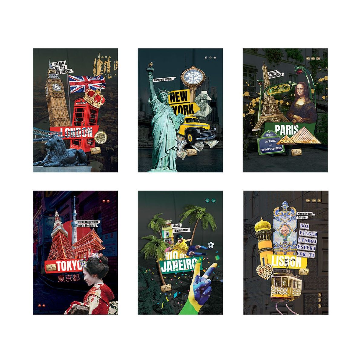 Тетратка, Lipa Mill, Collage Cities, A4, линии | literatura.mk