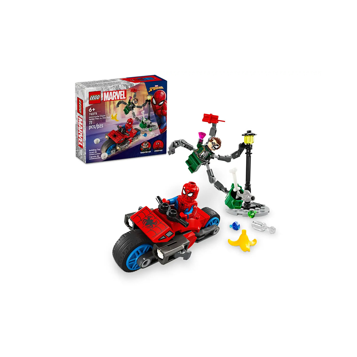 LEGO коцки, Marvel, Spider-Man - Motorcycle Chase: Spider-Man vs. Doc Ock | literatura.mk
