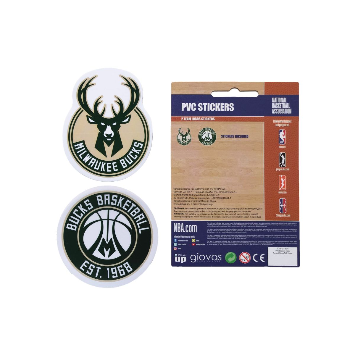 Сет стикери, NBA: Milwaukee Bucks | literatura.mk