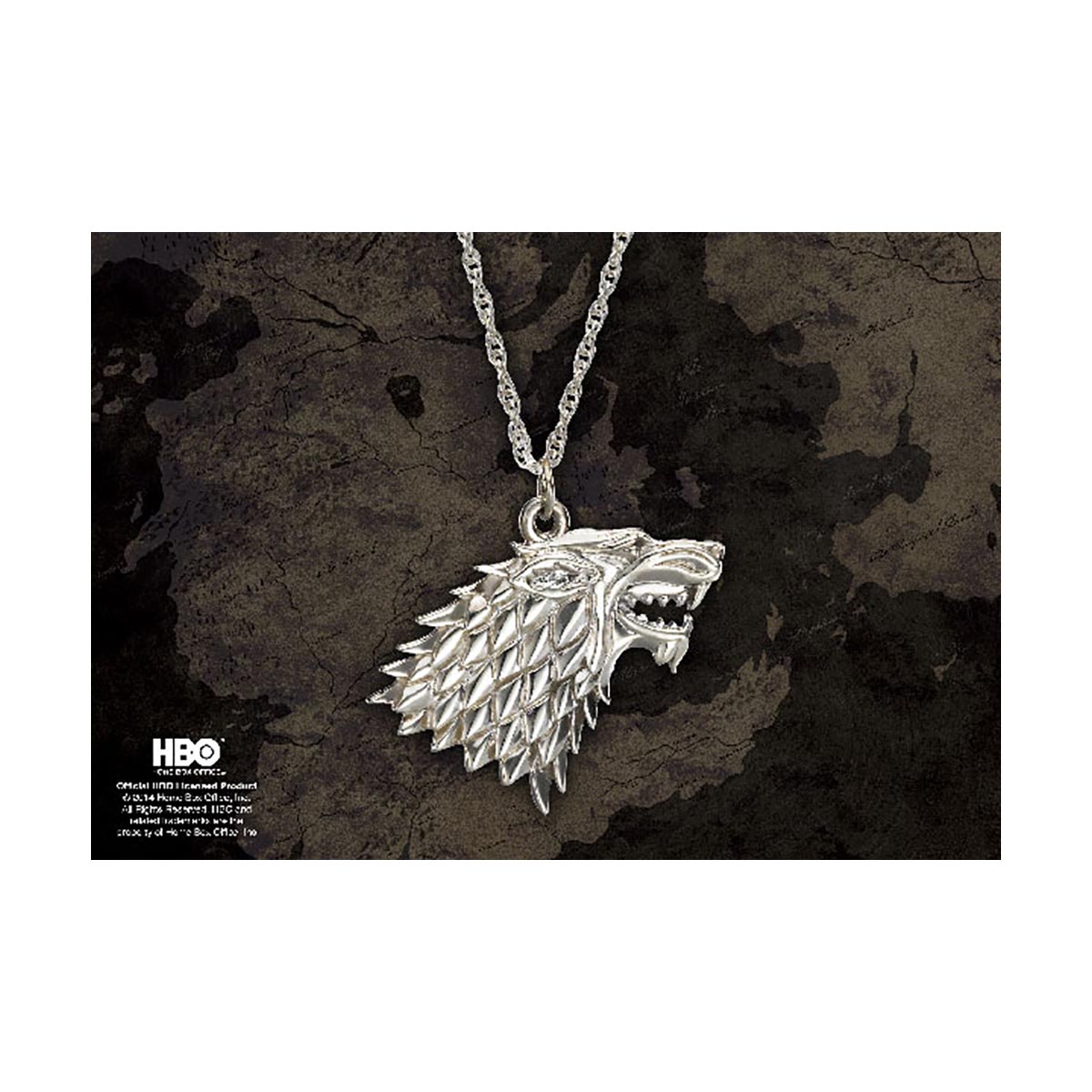 Ланче, Game of Thrones - Stark Pendant, сребрено | literatura.mk