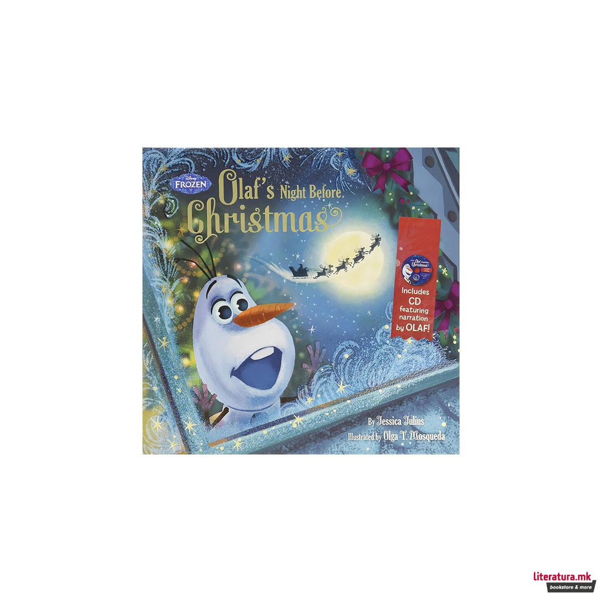 Frozen Olaf's Night Before Christmas Book & CD | literatura.mk